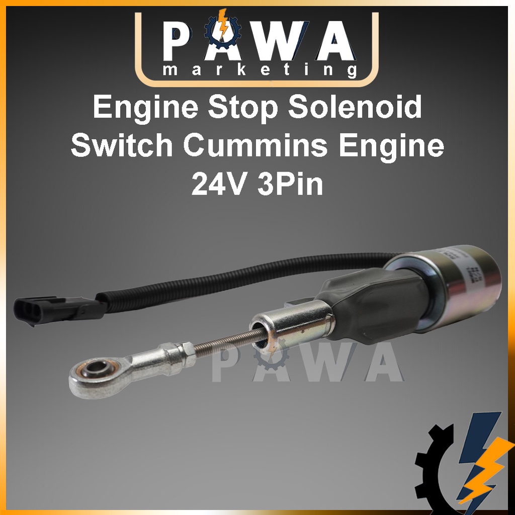 Pawa 24V 3Pin Diesel Engine Fuel Pump Shut Off Solenoid Valves Stop ...