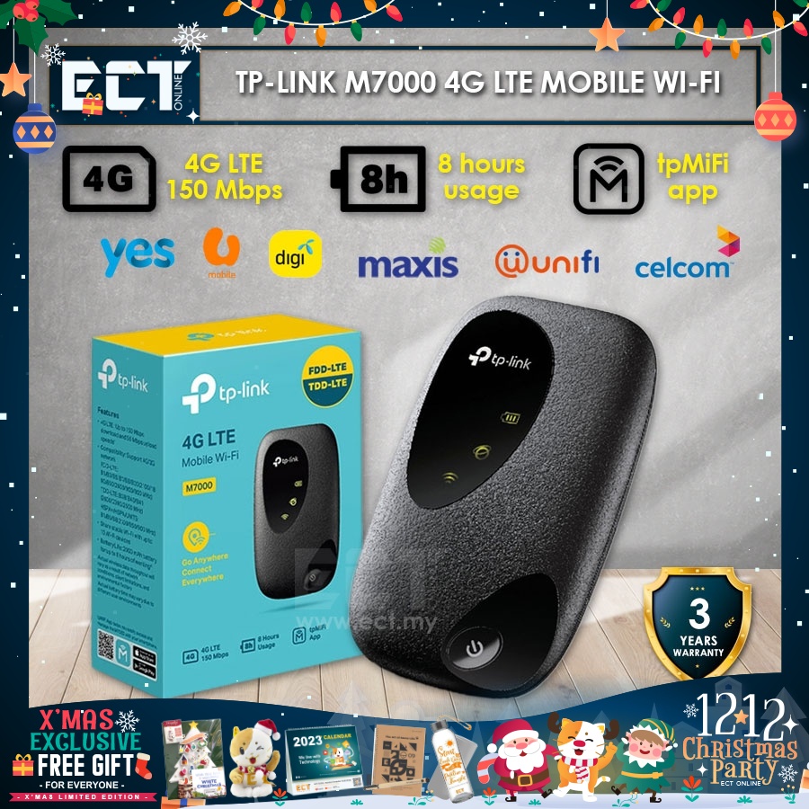 TP-Link M7000 150Mbps Wireless Portable 4G LTE Sim Card Mobile WiFi ...