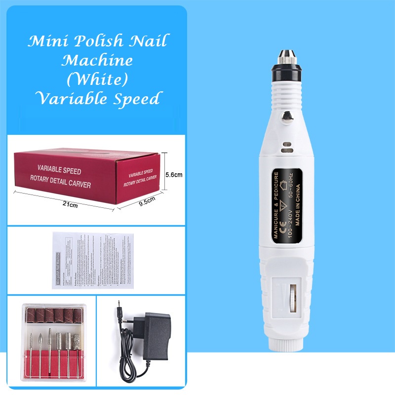 Electric Mini Polish Nail Machine Variable Speed Rotary Detail Carver ...