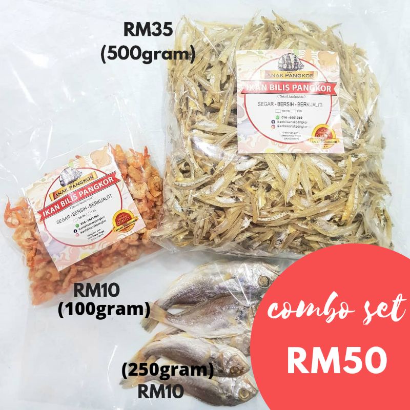[PROMOSI]Combo Set 1/2kg Ikan Bilis Mata Biru Kopek Pangkor+100gram ...