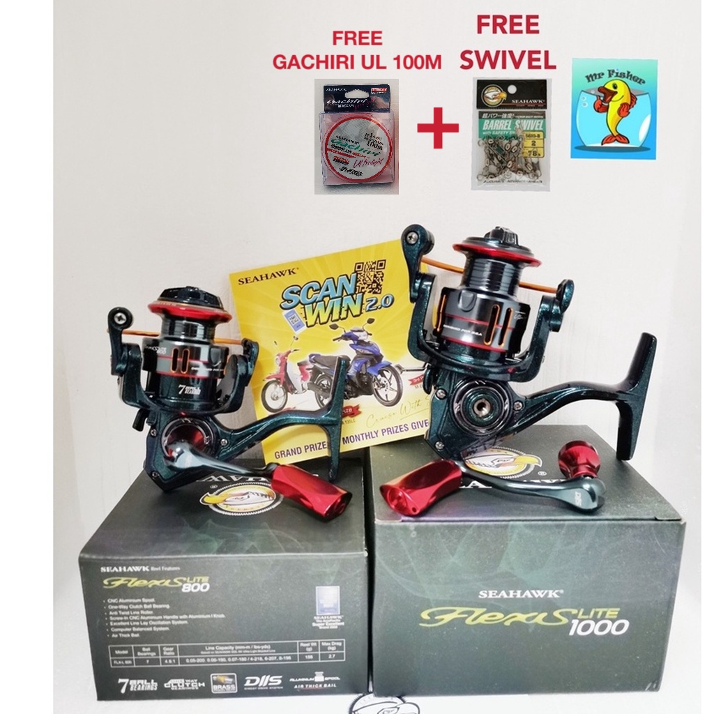 FISHER SEAHAWK Flexis Lite 800 1000 Ultralight Spinning Reel | Shopee ...