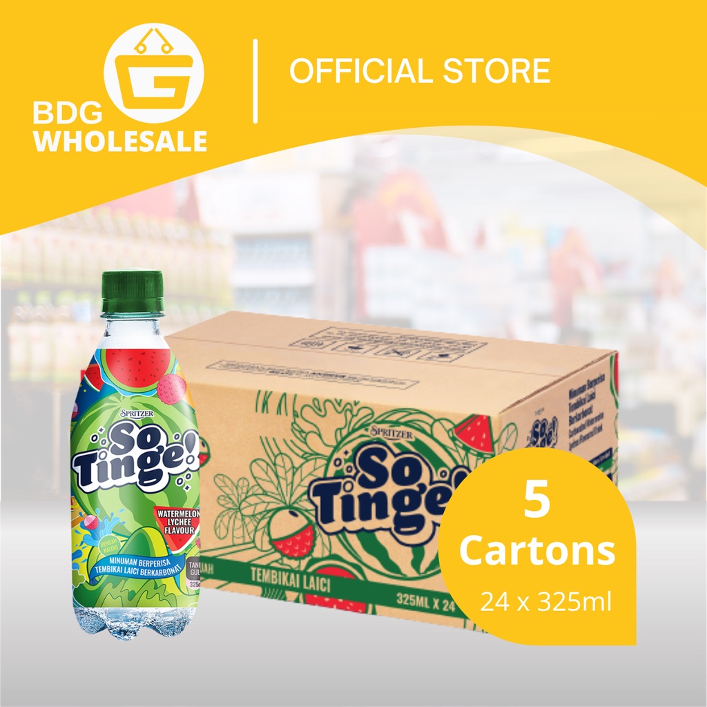 Spritzer So Tinge Carbonated Flavour Drink - Watermelon Lychee 24 x ...