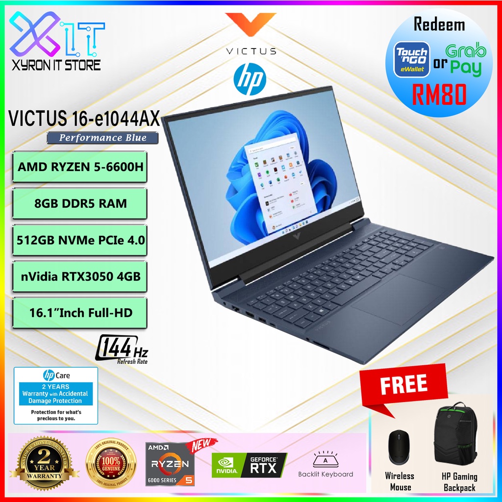 HP VICTUS 16-E1044AX/ADM Ryzen 5-6600H/8GB RAM/512GB SSD/RTX3650 4GB ...