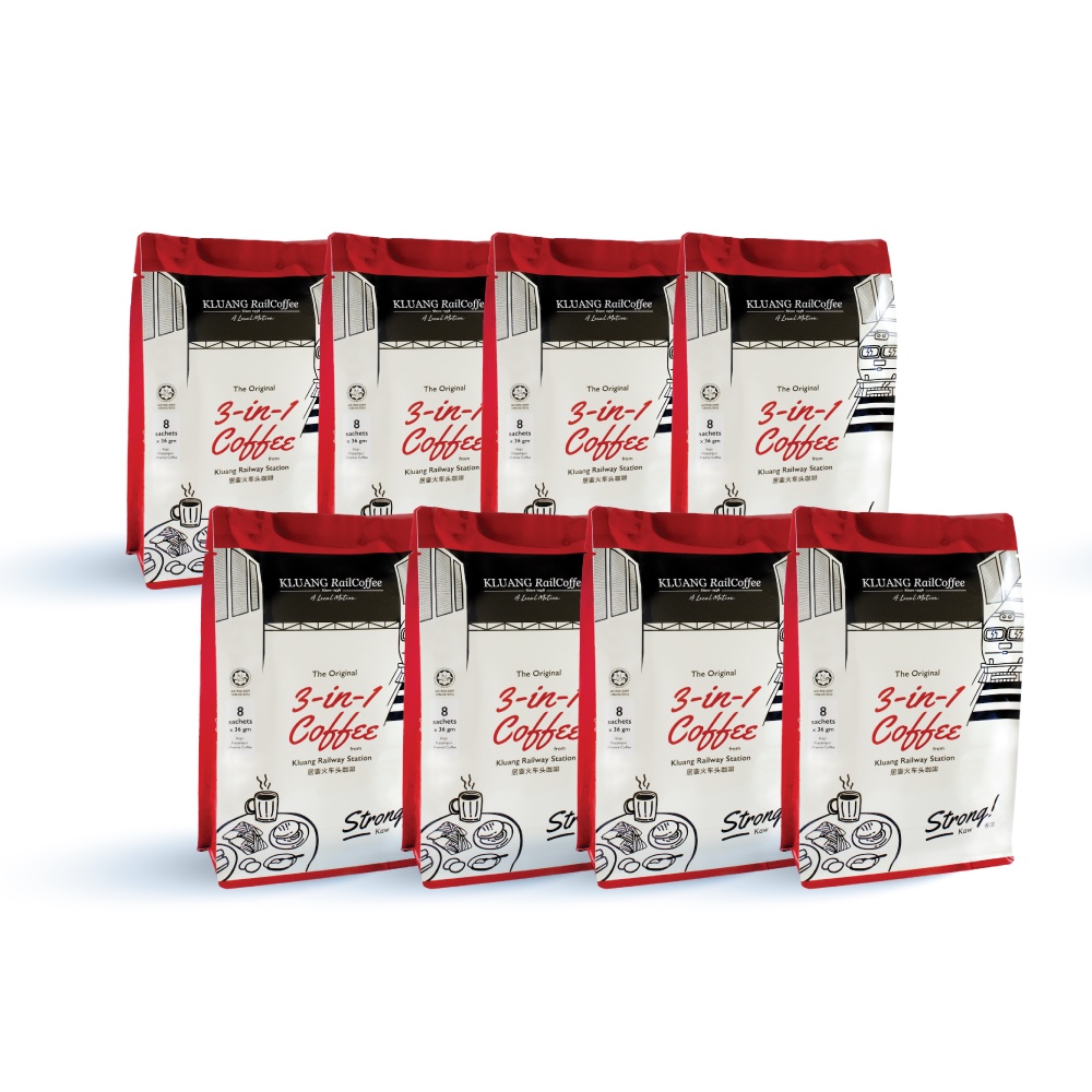 8 PACK BUNDLE - 3in1 Instant Coffee - Original Kluang Rail Coffee ...