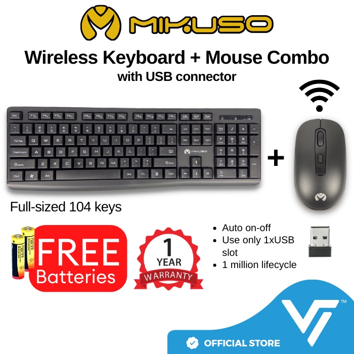 Mikuso Keyboard And Mouse Combo Set Kb C012 Wired Kb C013 Wireless