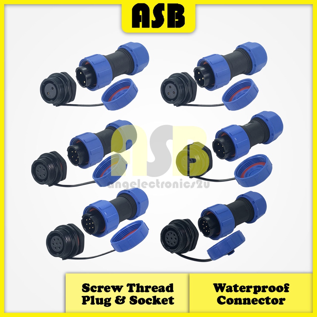 (1pc) SP17 Series IP68 17MM Waterproof Connector ( Screw Thread Plug & Socket ) | Shopee Malaysia