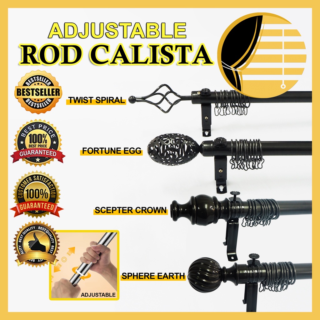 LANGSIR RUMAH CALISTA Aluminium Extendable Curtain Rod/Rod Langsir /Rod ...