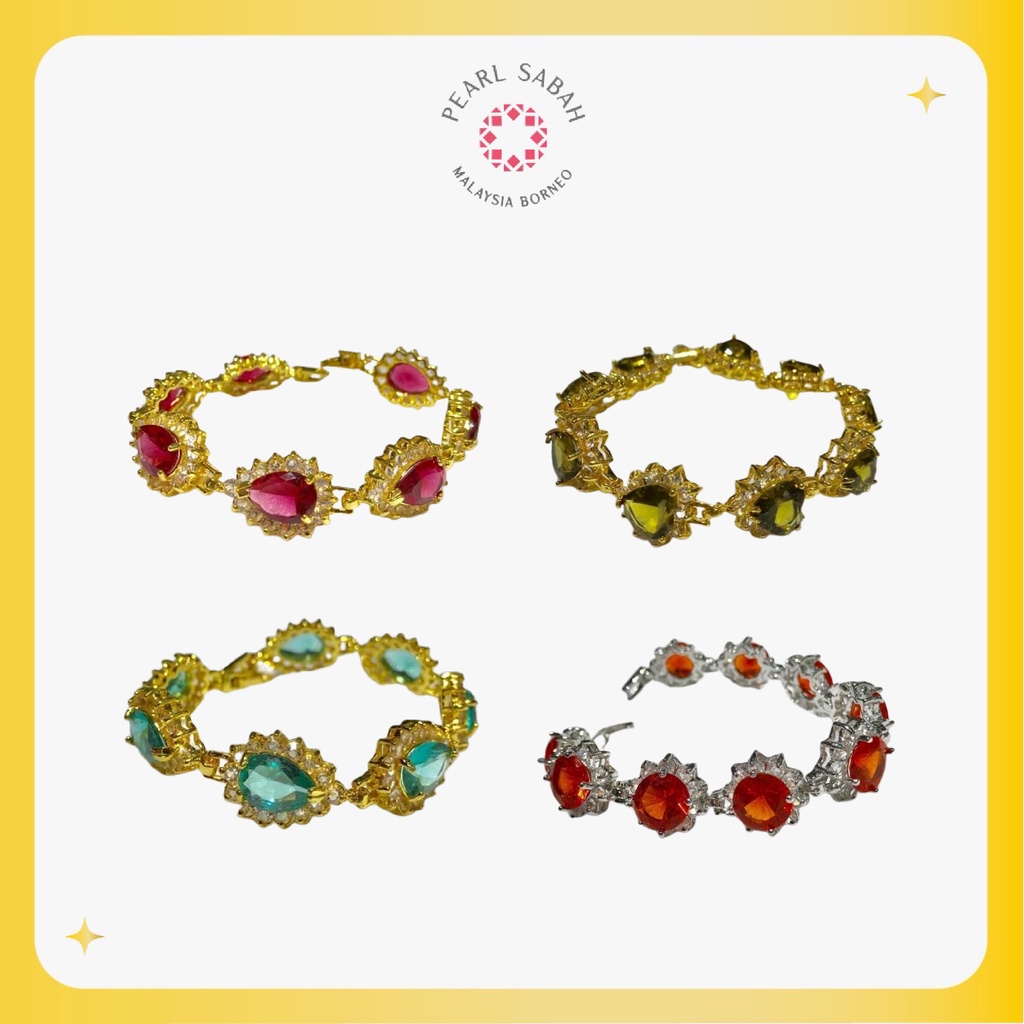 [Pearl Sabah] Crystal Bangle | Jade Bangle | Gold / Silver | Gelang ...