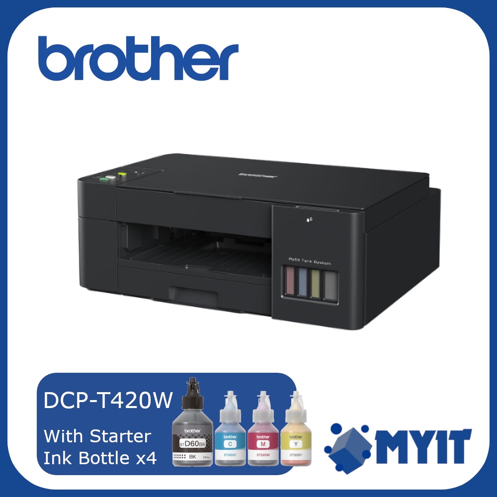 Brother DCP-T420W AiO Wireless Inkjet Printer with Refill Ink Tank All ...
