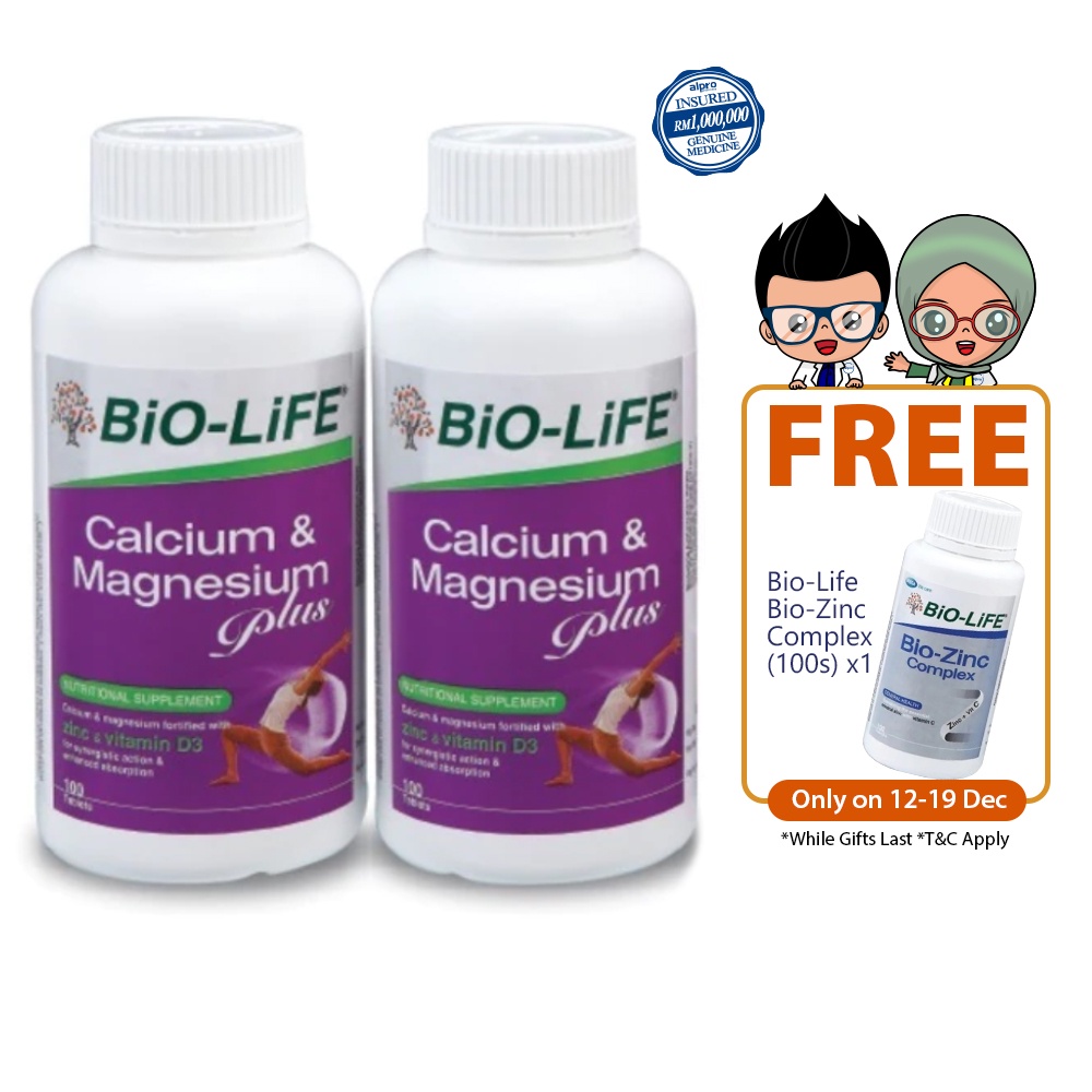 BiO-LiFE Calcium Magnesium Plus (100s x 2) | Shopee Malaysia