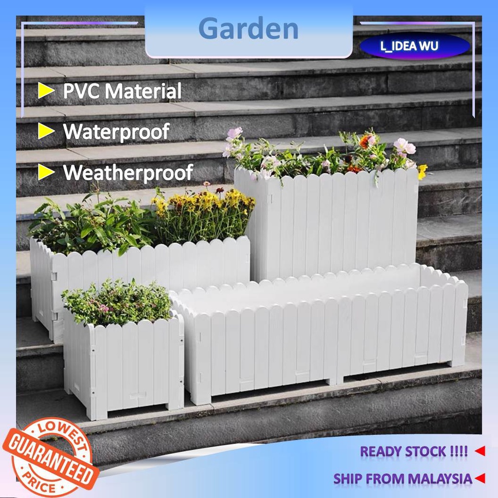 Waterproof Pasu Bunga Plastik Planter Box Planter Flower Pot Rak Bunga ...