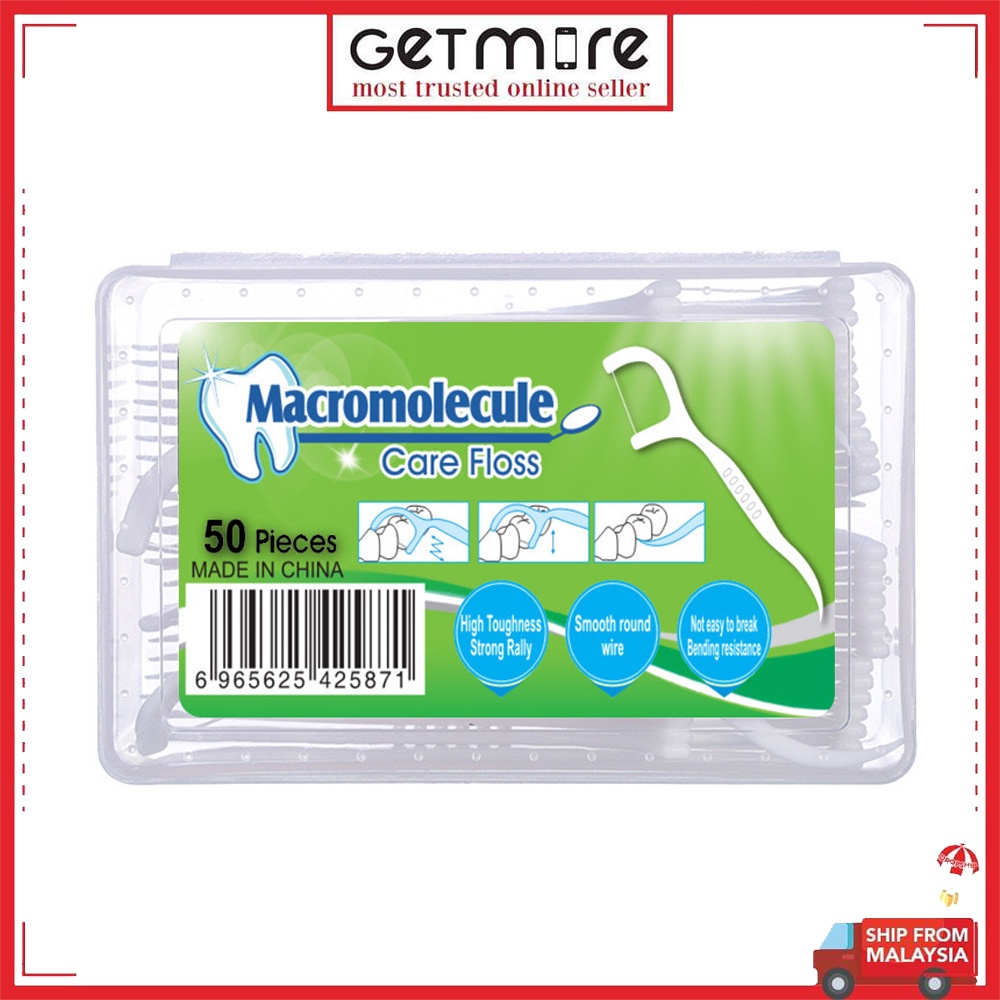50 pcs (Box) Dental Floss Stick Dental Floss Interdental Cleaning floss ...