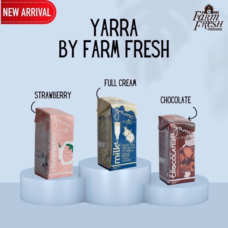 Uht Yarra By Farm Fresh Full Cream Originalchocolatestrawberry Milk With Straw 200ml 6packs