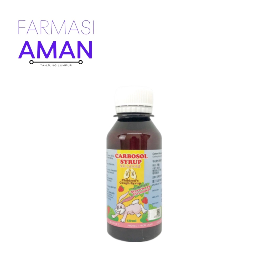 Carbosol Children's Cough Syrup Strawberry Flavour 120ml (Ubat Batuk ...