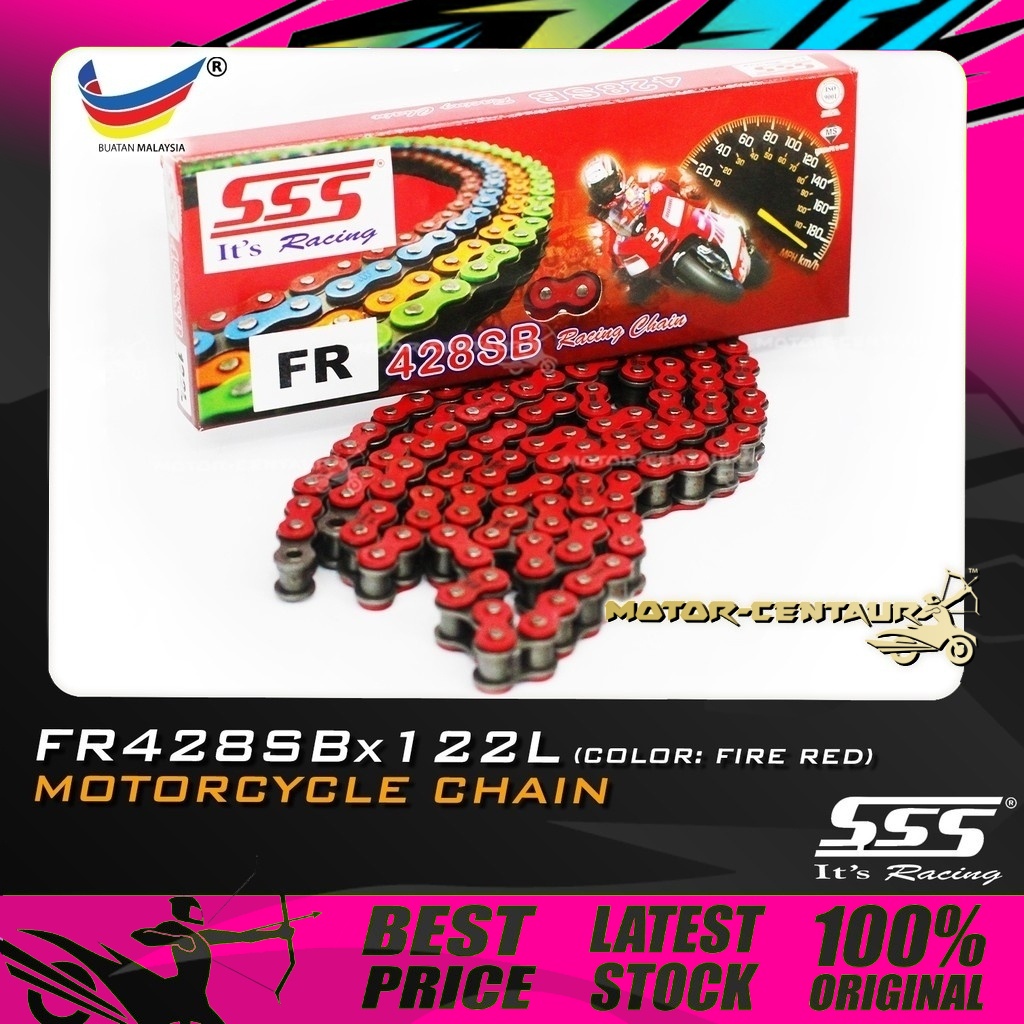 RANTAI MOTOSIKAL SSS CHAIN FR 428SB X 122L FIRE RED PLATED (OUTER ...