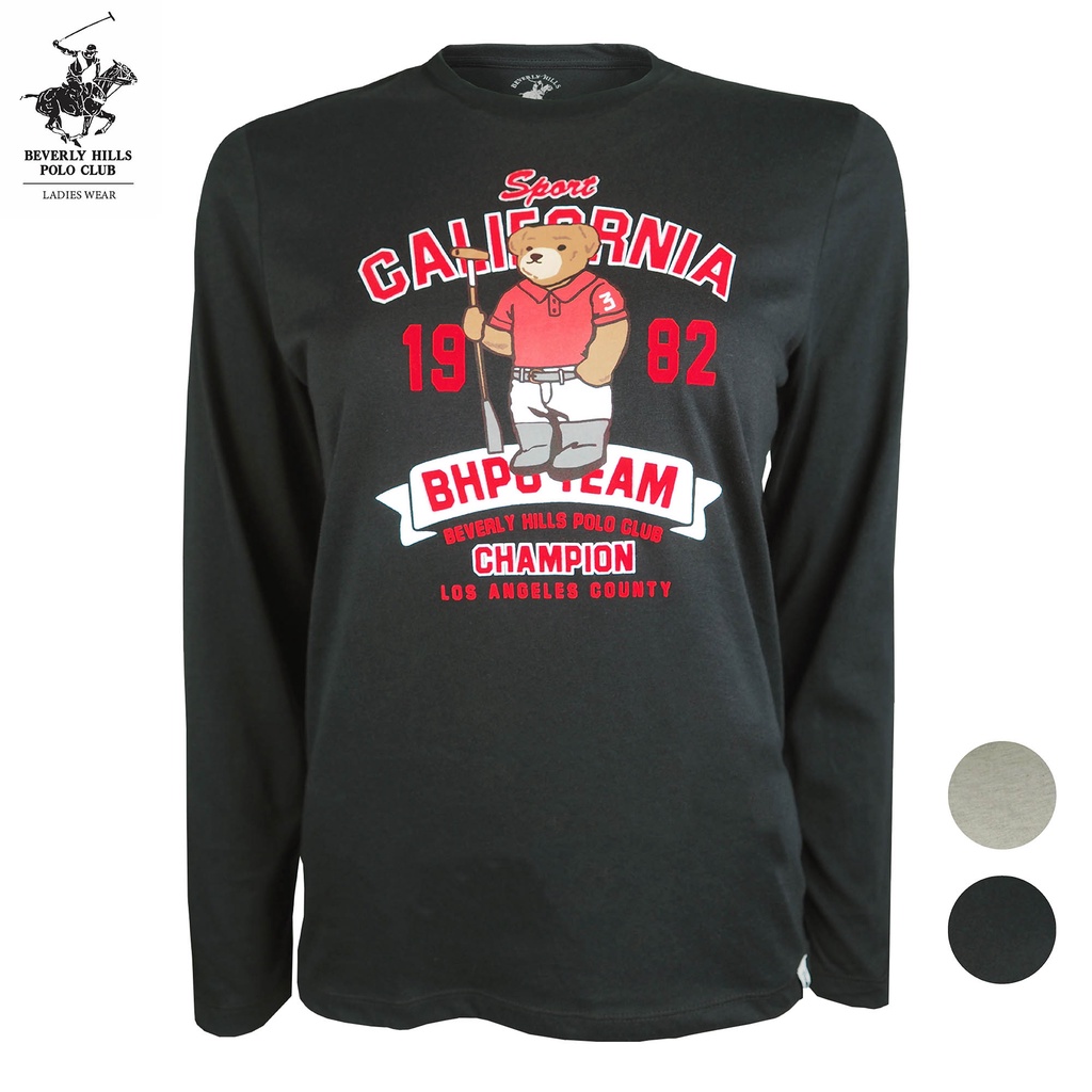 BHPC Women Cotton Jersey Graphic Long Sleeves Bear Collection | Shopee ...