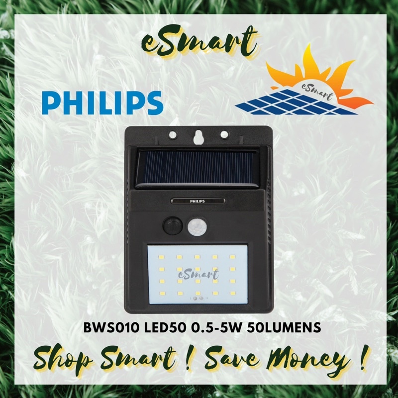 Philips Essential SmartBright BWS010/765 LED50 0.5-5W Solar Wall Light ...
