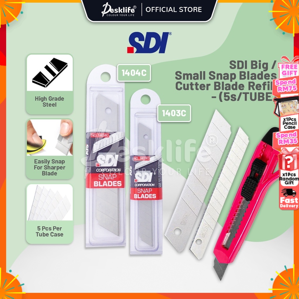 Desklife SDI Big/Small Snap Blades Cutter Blade Refill 1403C / 1404C ...