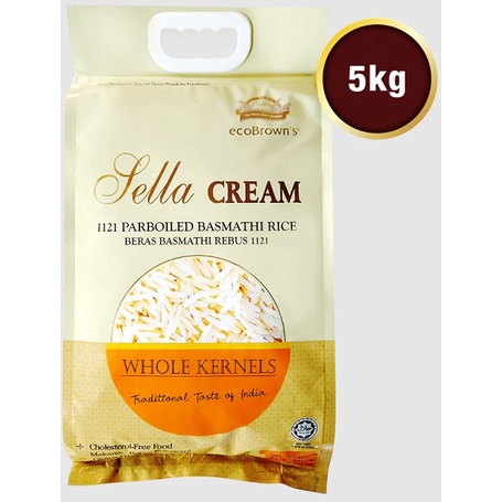 Sella Cream Premium Parboiled Basmathi Rice 5kg (Whole Kernel) | Shopee ...