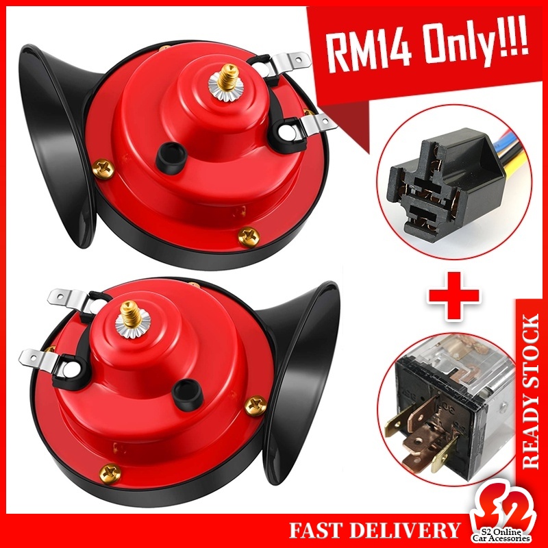 2PCS Snail Horn Twin Horn BM Horn Universal Loud Tone Horn 12V | Shopee ...