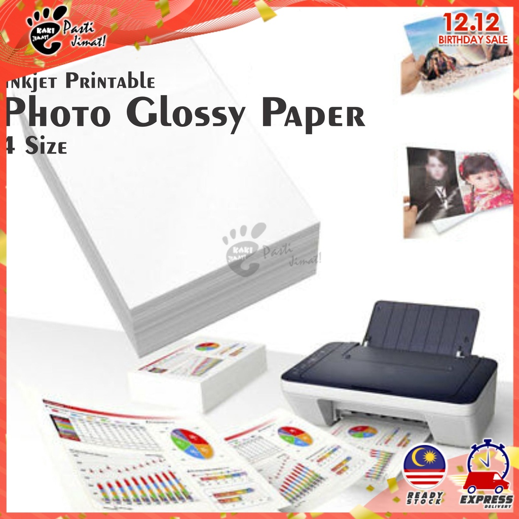 Kaki Jimat A4 Glossy Photo Paper Inkjet Printable High Quality Kertas ...