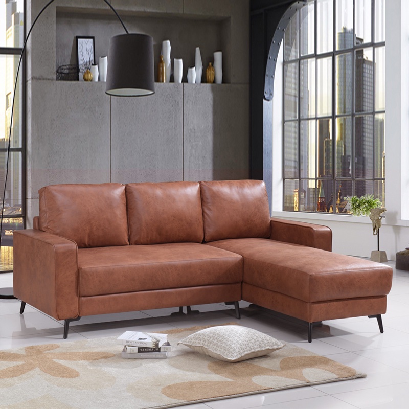 LOFT Living MIRZA L Shaped 3 Seater Leather look synthetic fabric Sofa-Grey | Shopee Malaysia