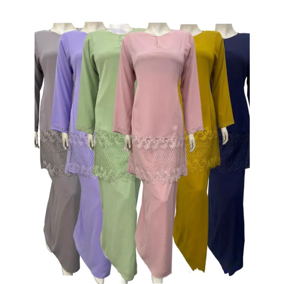 Baju Kurung Pahang RIAU dan Kain Potongan Selimpah [SIZE: 38-50] | Shopee Malaysia