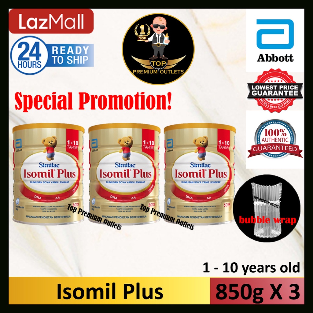 Isomil Plus (1 to 10 years old) (850g X 3) Exp: 10/2024 | Shopee Malaysia