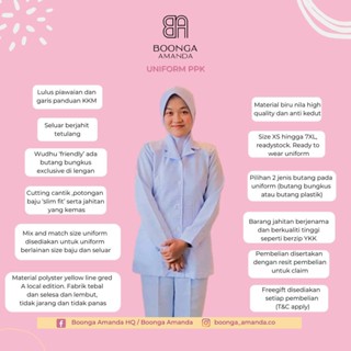 BAJU UNIFORM PPK ( BIASA / EPAULET U11 ) PEMBANTU PERAWATAN KESIHATAN ...