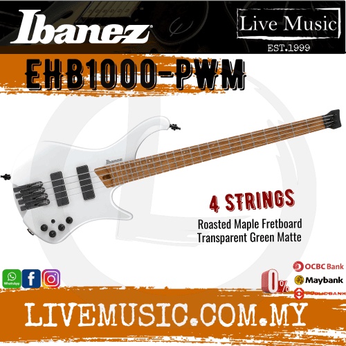 Ibanez Bass Workshop EHB1000 5-String Headless Bass Guitar - Pearl ...