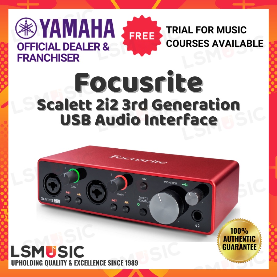 Focusrite Scarlett 2i2 3rd Generation USB Audio Interface 2in/2out ...