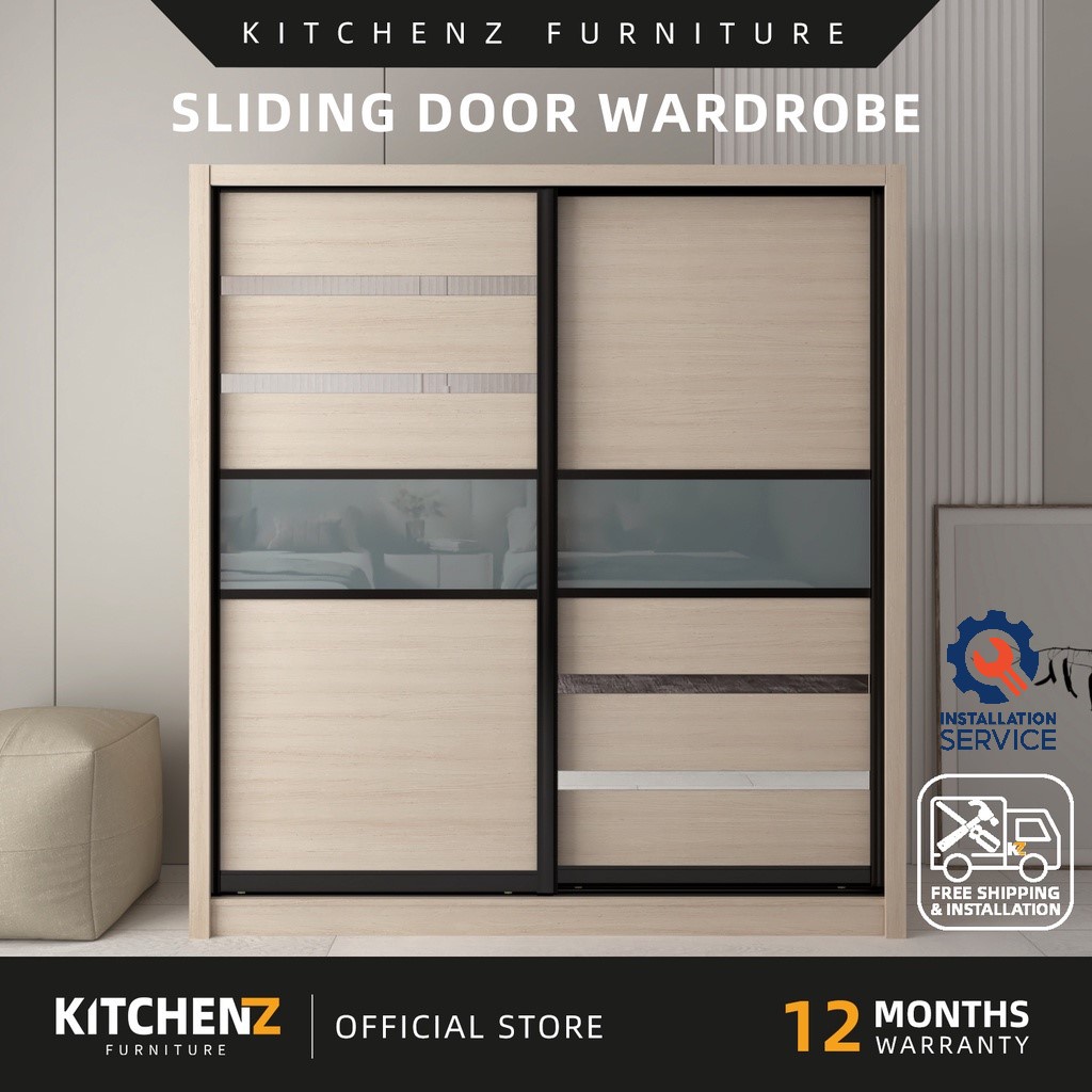 [FREE Shipping & FREE Installation] KitchenZ Sliding Doors Wardrobe ...