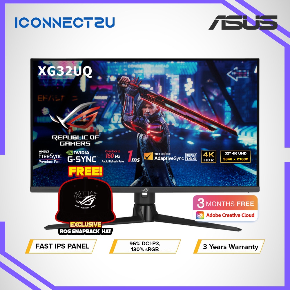 Asus 32" ROG Strix XG32UQ Fast IPS 4KUHD 160Hz 1ms Gsync Freesync ...
