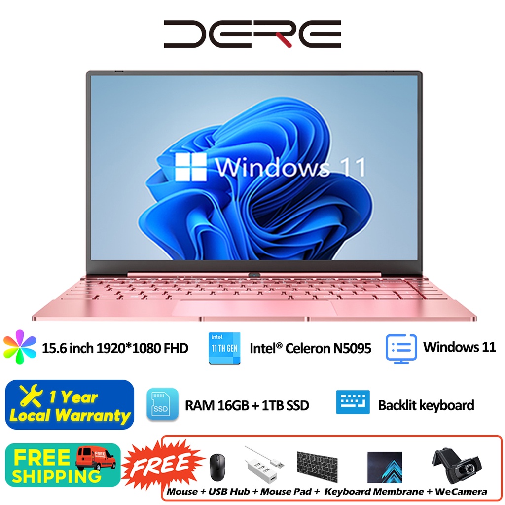 DERE Laptop V14s | 16GB RAM+1TB SSD | Windows 11 | 14.1 Inch FHD Screen ...