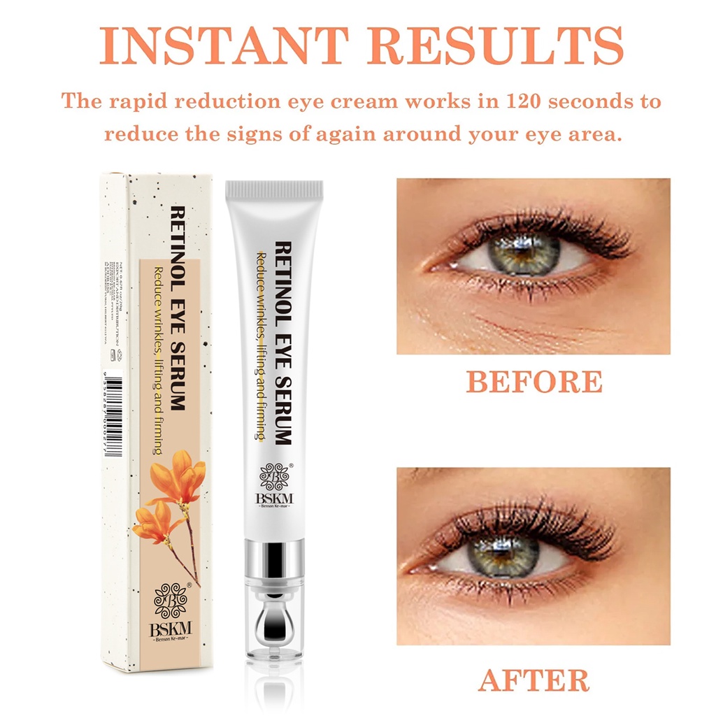BSKM Retinol Eye Cream 20g Anti Aging Eye Serum With Skin Care Roller ...