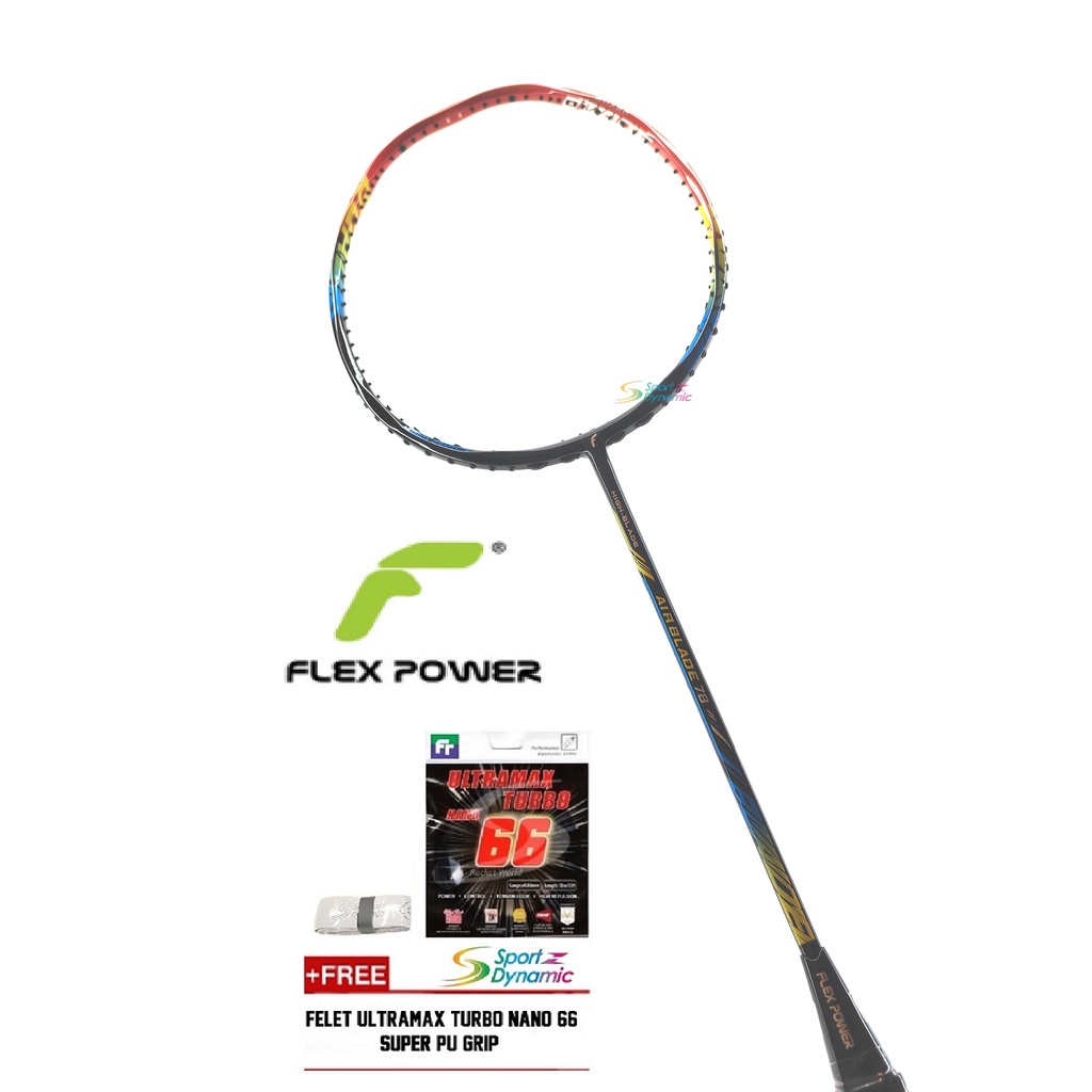 FLEX POWER AIR BLADE 78 BADMINTON RACKET (RED/BLACK)(FREE FELET ...