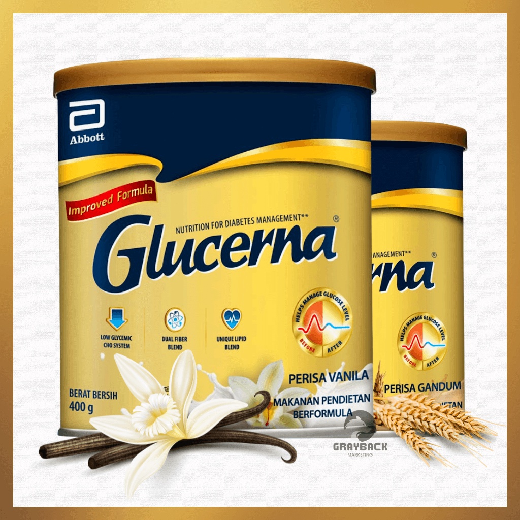 Abbott Glucerna Vanilla/ Wheat - 400g Tin | Diabetes Specific Formula ...
