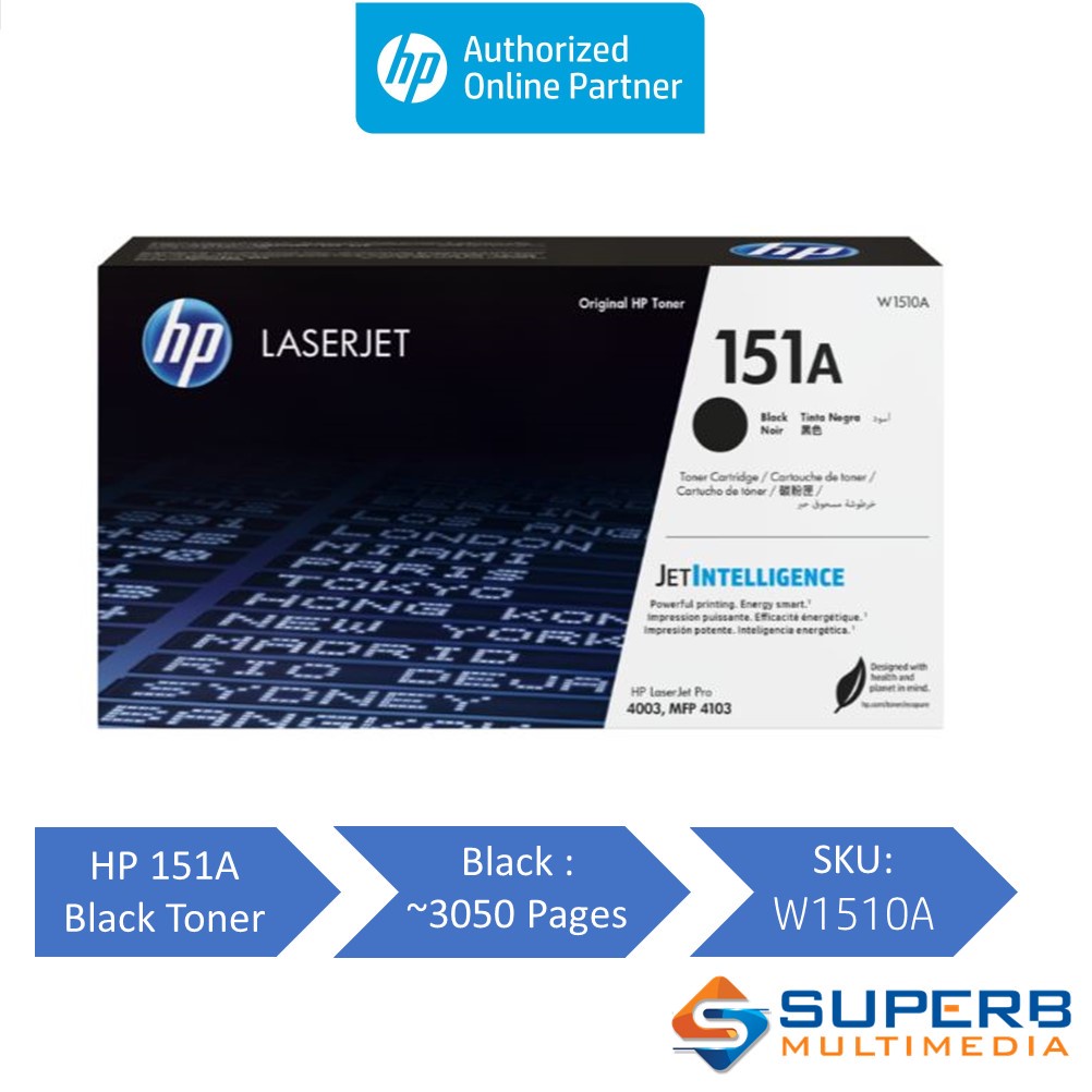 HP 151A / 151X Black Original LaserJet Toner Cartridge [W1510A / W1510X ...