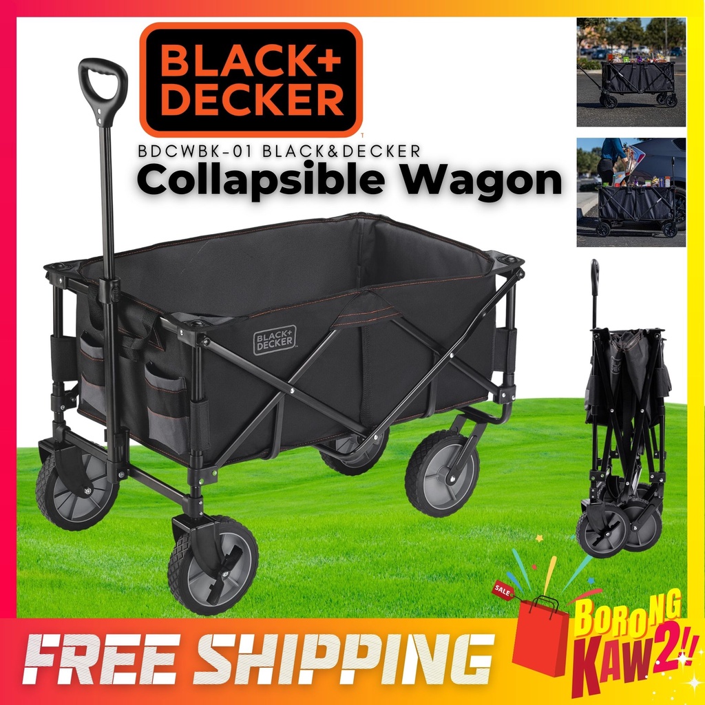 BLACK + DECKER Outdoor Trolley Outdoor Foldable Wagon Trolley Camping ...