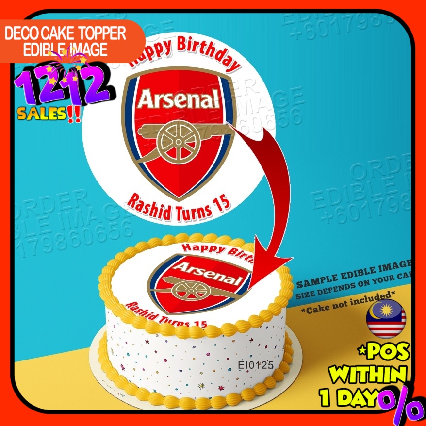 Printing EI Arsenal 2 Edible Image Print Cake Photo Icing Paper ...