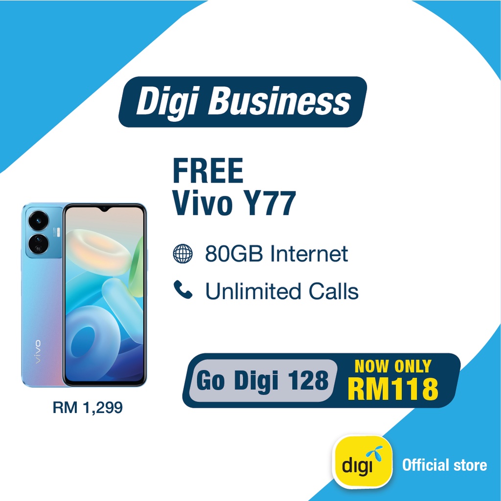 Go Digi 128 Postpaid [Free Vivo Y77 5G 8+256 with 80GB Data Biz Savers ...