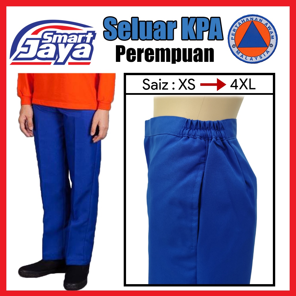 Seluar Panjang Kadet Pertahanan Awam Perempuan/Biru No.3/Uniform Pants ...