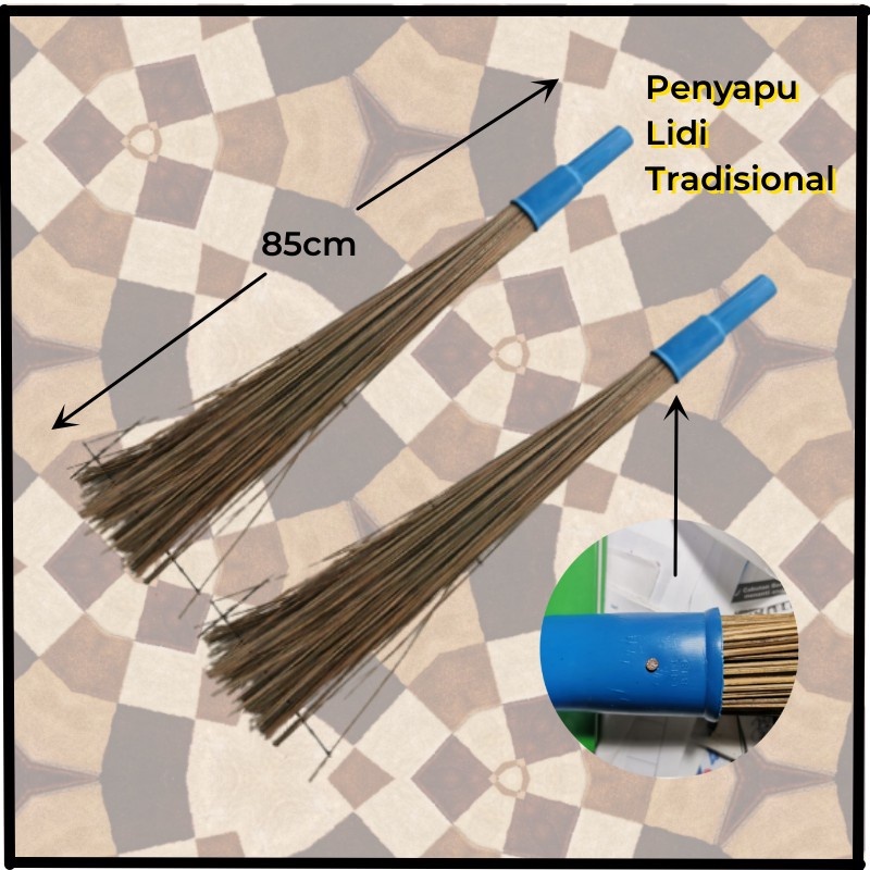 Penyapu Lidi Sawit Tradisional/Brush Lidi With Cover Plastic | Shopee ...