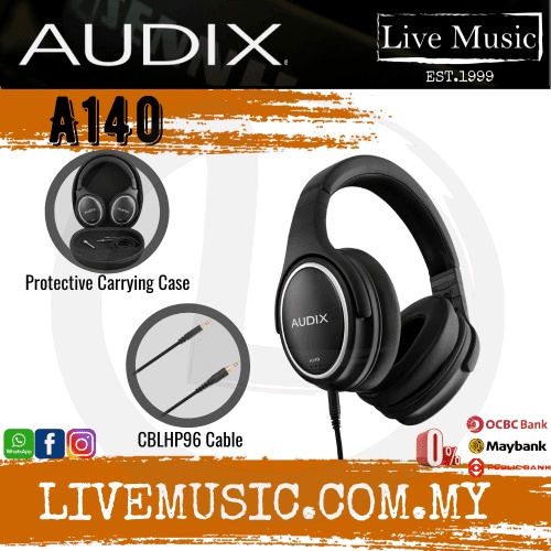 Audix A140 Closed-Back, Over-Ear Studio Headphones ( A 140 / A-140 ...