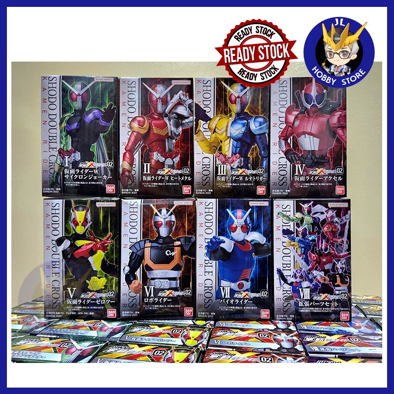 [READY STOCK] BANDAI SHODO XX 02 Kamen Rider W Cyclone Joker Heat Metal ...
