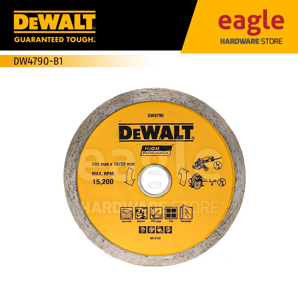 Dewalt DW4790-B1 105 x 16/20mm Diamond Wheel, Continuous Rim ( DW4790 ...