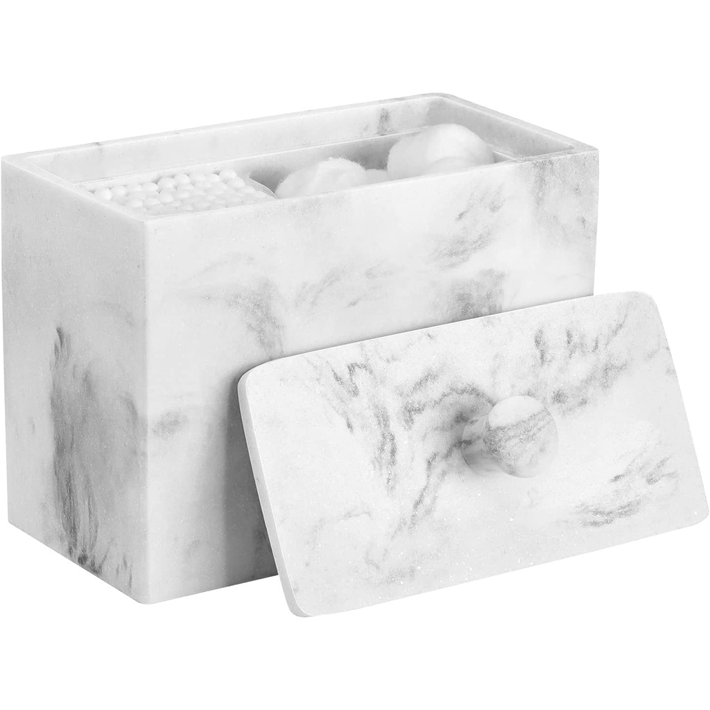 Cotton Swab Holder, Luxspire Resin Cotton Ball Canister with Lid, 2 ...