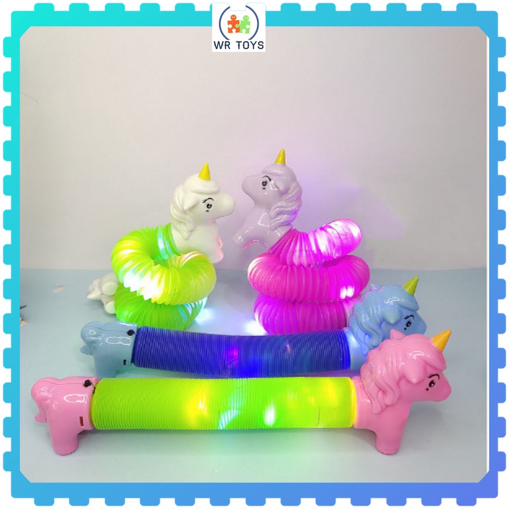 LED Light DIY Shape Stretchable Tubes Pop Kids Toys Pop Pipes Unicorn ...