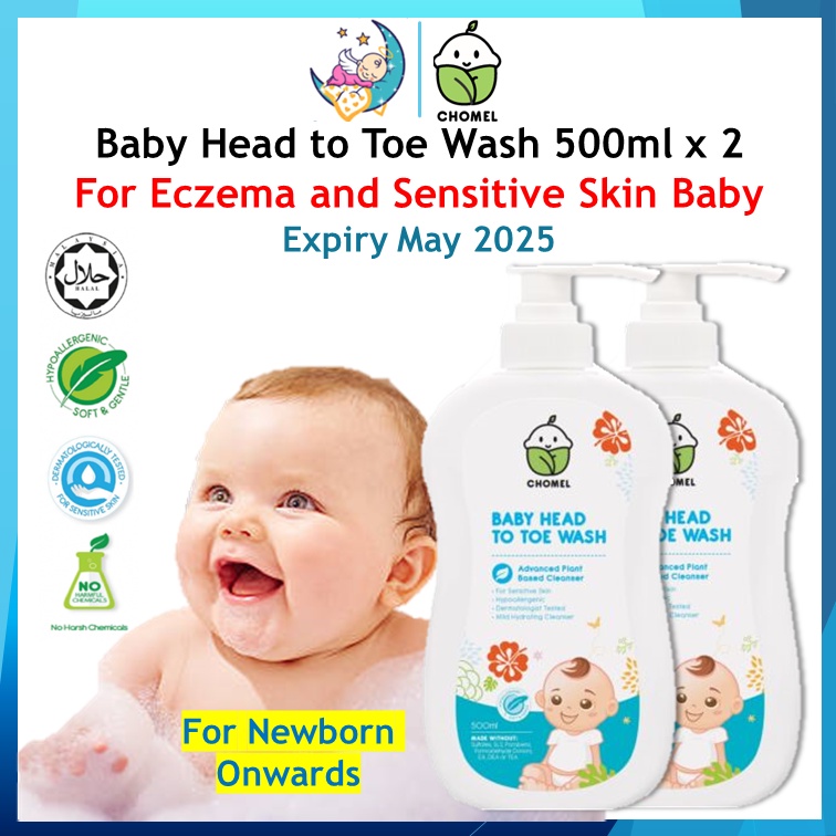[Expiry May 2025+For Baby Eczema ] Chomel Baby Head to Toe Wash 500ml x ...