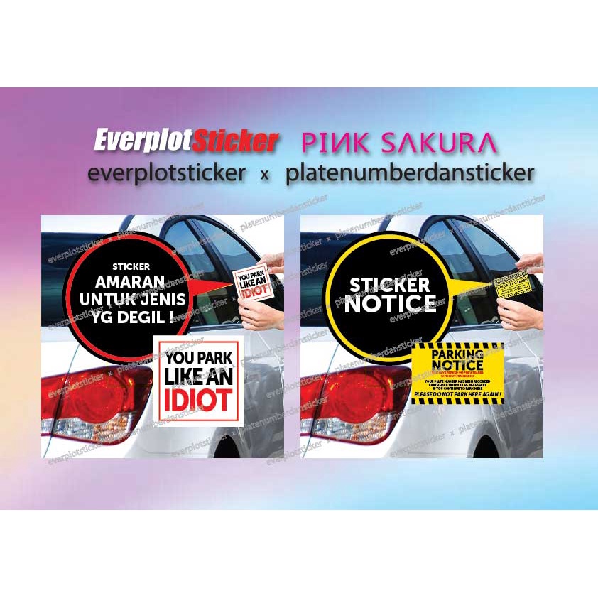 [ Removable ] Sticker Warning No Parking Park Like An Idiot Windscreen ...